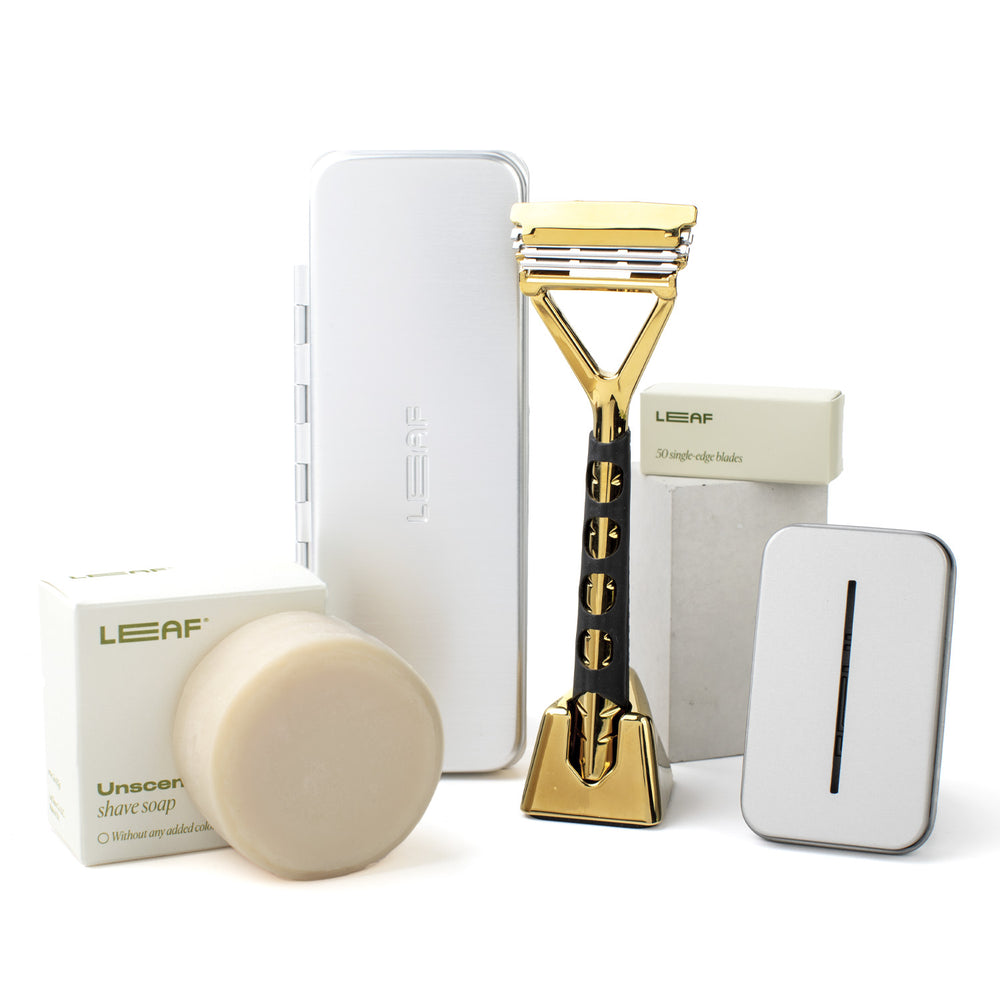Leaf Super Bundle | Leaf Shave Safety Razor | Triple-Blade Pivot Head