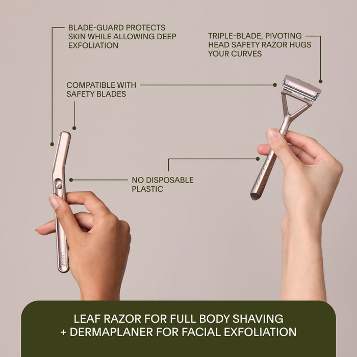 Leaf Face & Body Set | Leaf Razor + Dermaplaner | Leaf Shave