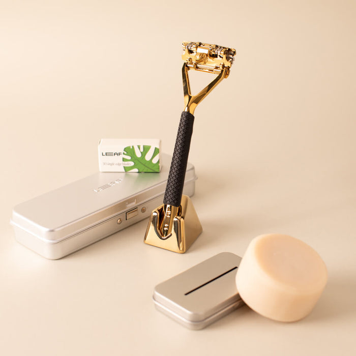 Leaf Super Bundle | Leaf Shave Safety Razor | Triple-Blade Pivot Head