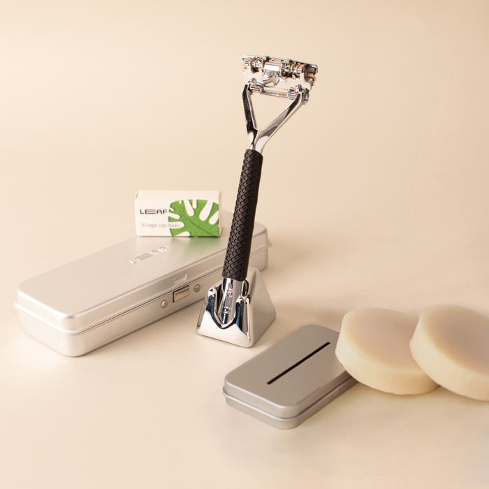 Leaf Super Bundle | Leaf Shave Safety Razor | Triple-Blade Pivot Head