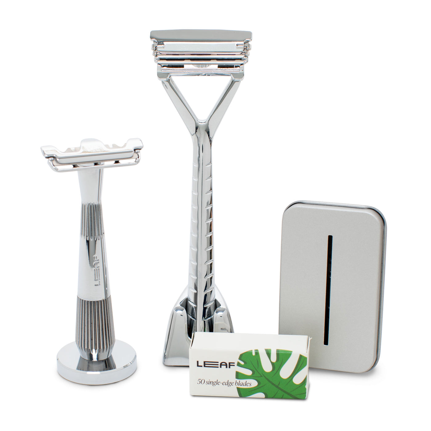 Razor Set Kit | Leaf Razor & Stand + Twig Razor & Stand + Blade Pack | Leaf Shave
