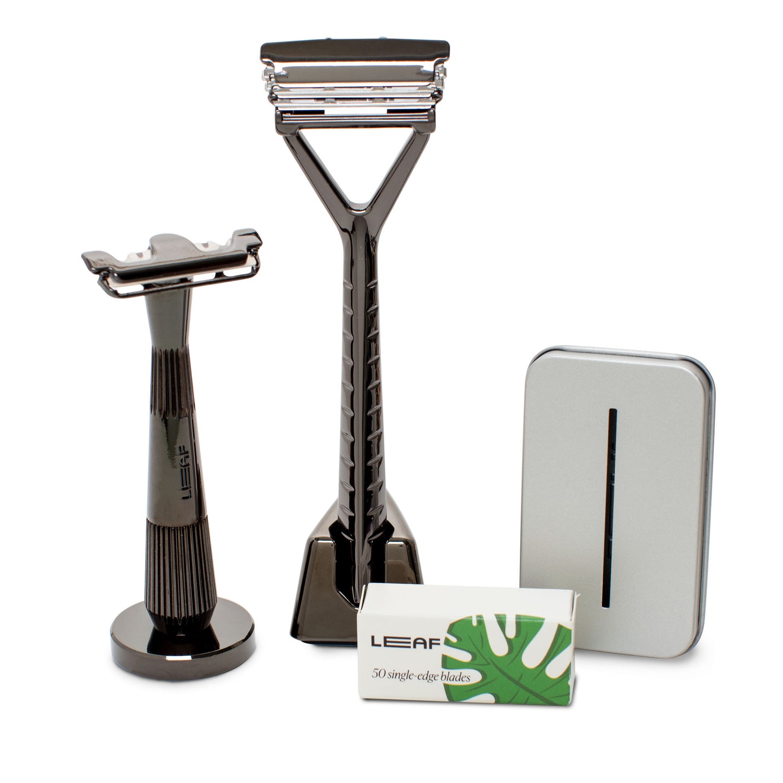 Razor Set Kit | Leaf Razor & Stand + Twig Razor & Stand + Blade Pack | Leaf Shave